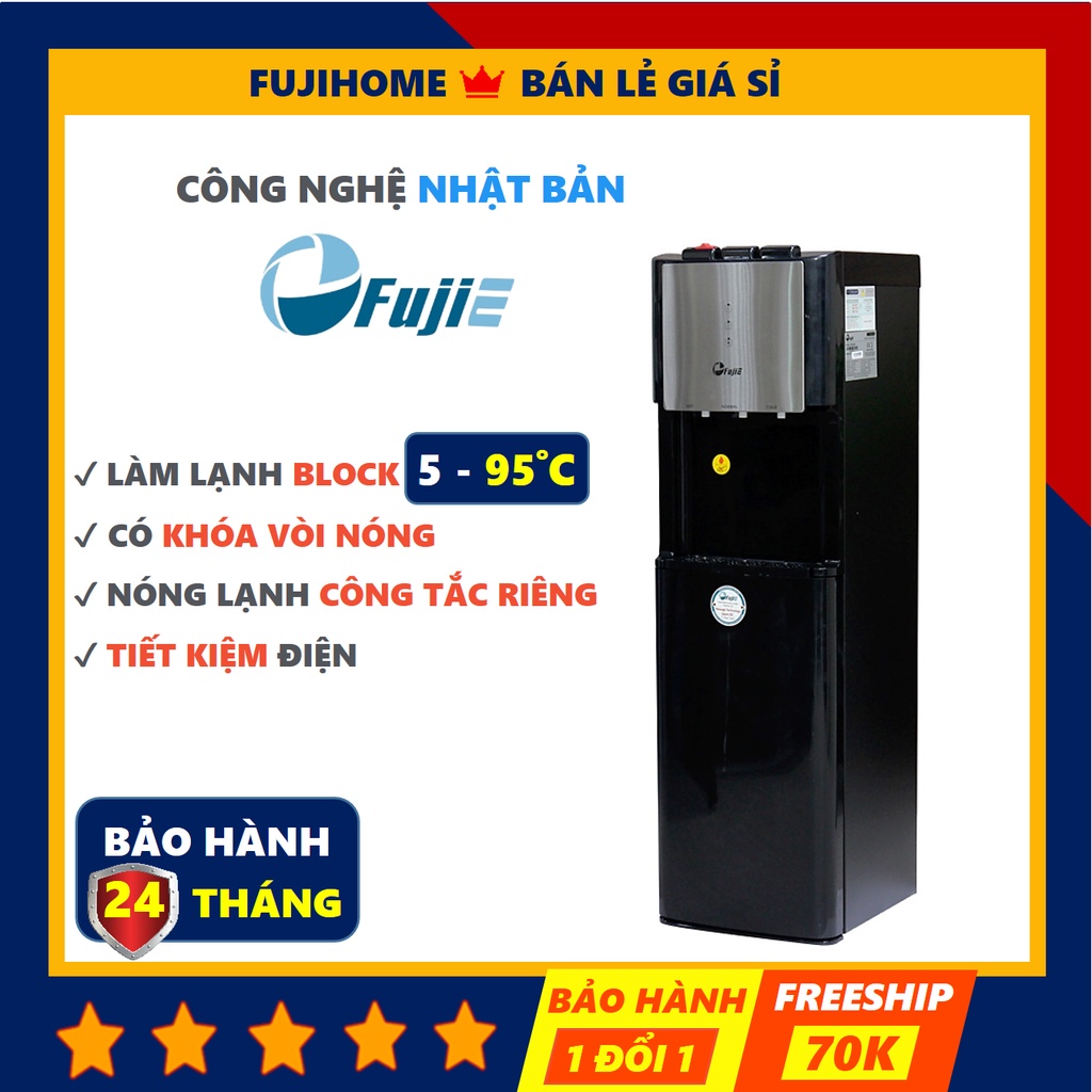 Cây nước nóng lạnh 3 vòi block bình âm cao cấp Fujie WD5500C, bình tủ ...
