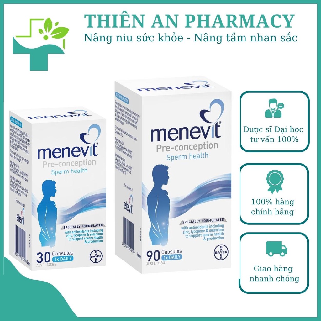 Menevit Úc 30 viên, 90 viên - Vitamin tổng hợp cho nam giới | Shopee ...