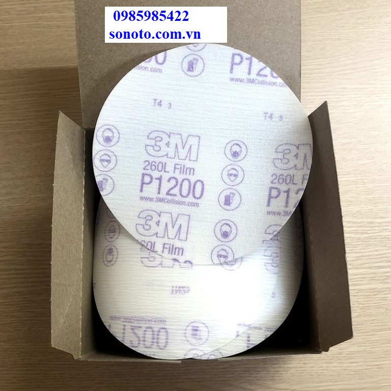 10t Giấy nhám 3M tím tròn 150mm P1200, giấy giáp 3M đánh bóng nhập 1Mỹ ...