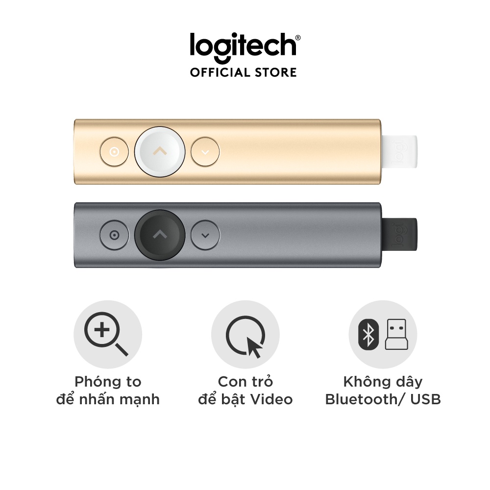 Bút trình chiếu không dây 30m Logitech Spotlight - Bluetooth, USB ...