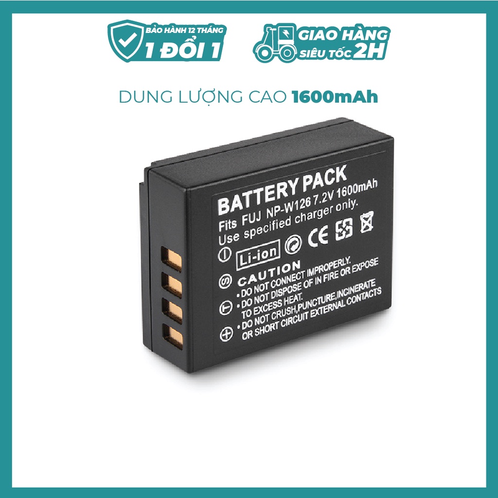 Pin máy ảnh Fujifilm NP-W126/W126S dung lượng cao BH 12 tháng | Shopee ...