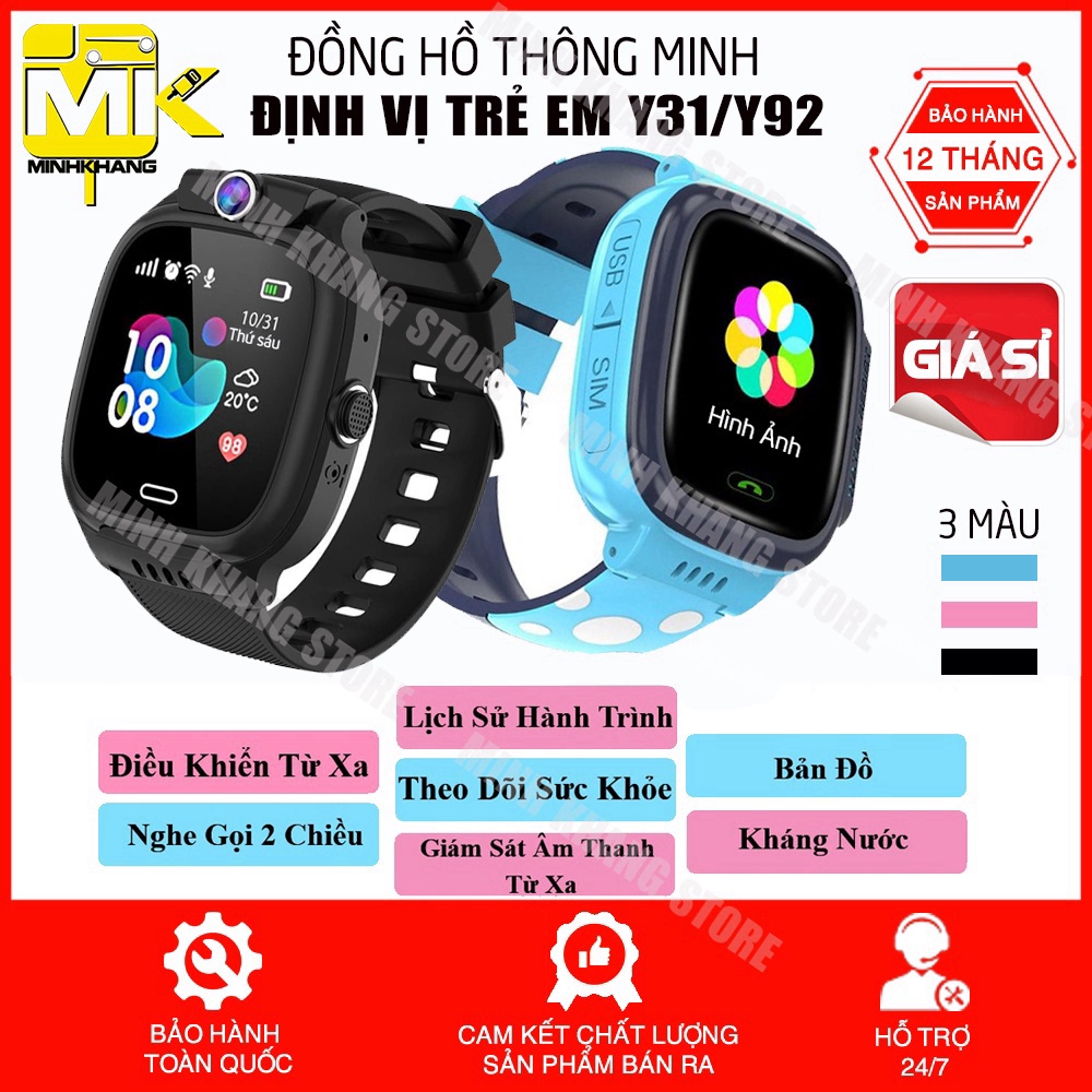Đồng Hồ Thông Minh Trẻ Em Y92 / Y31 Chống Nước Có Tiếng Việt - Wifi- LẮP SIM - ĐỊNH VỊ - BẢO ...