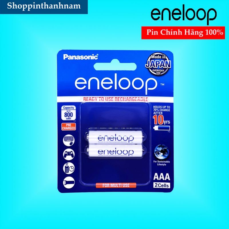 Pin sạc Eneloop Panasonic AAA vỉ 2 viên chính hãng | Shopee Việt Nam