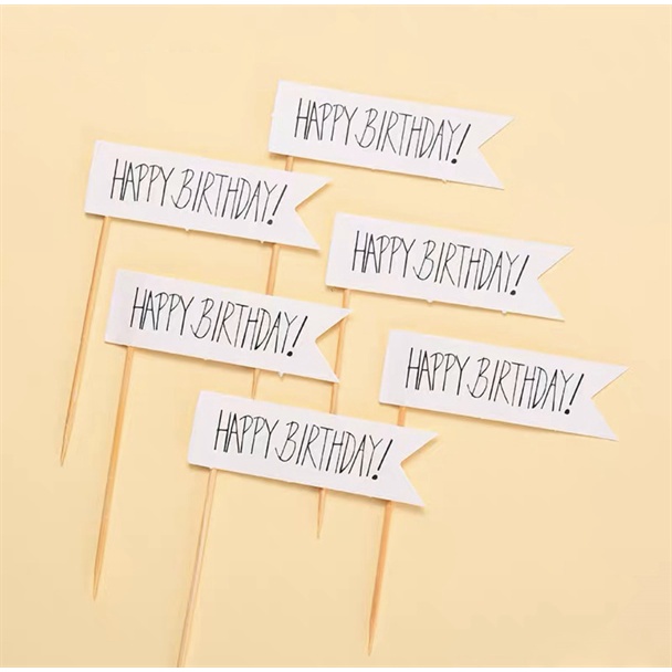 Set 6 que HPBD nền trắng chữ đen | Shopee Việt Nam
