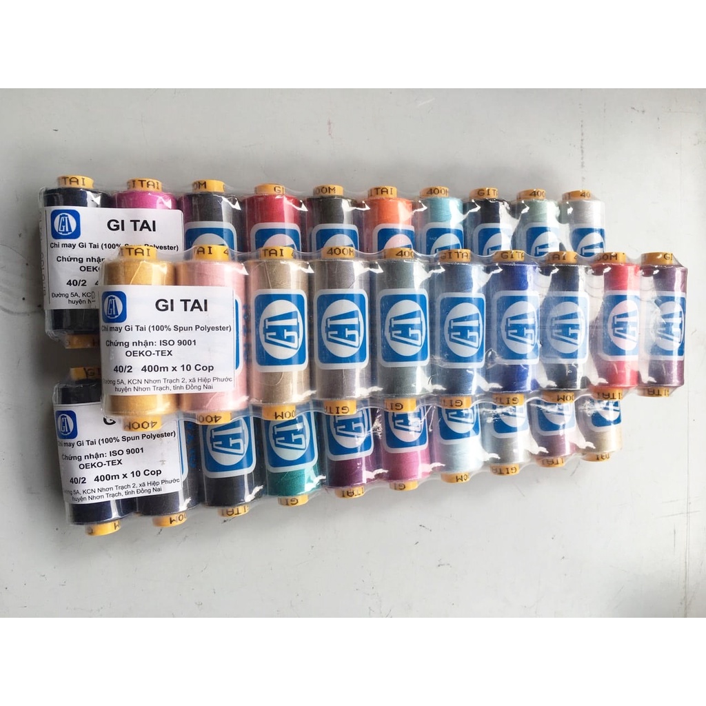 Set 10 cuộn chỉ may Gitai 400m 10 màu khác nhau | Shopee Việt Nam
