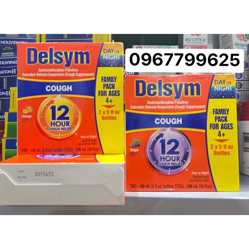 Siro Ho Delsym 12 Hour Cough Relief Day or Night 148ml Cho Người Lớn Và ...