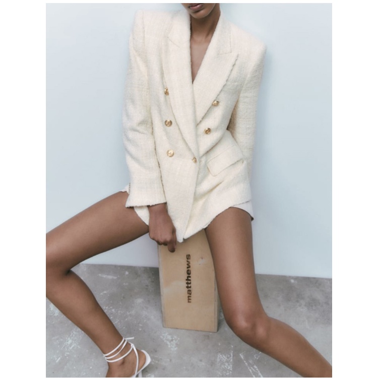 Áo vest Zara full tag made Morocco hai hàng cúc gold, vải xịn form đẹp ...
