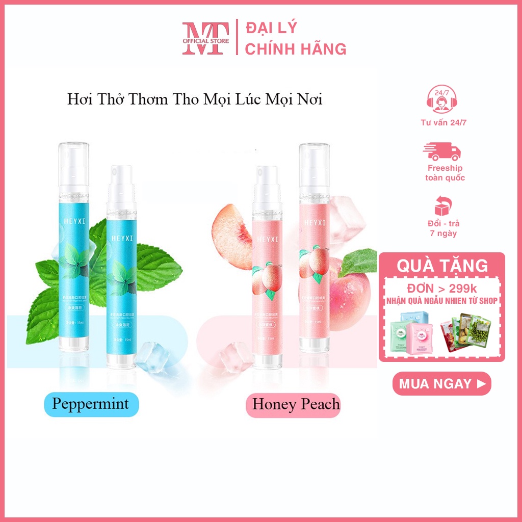 Xịt thơm miệng dạng chai Heyxi 15ML mẫu mới loại1 | Shopee Việt Nam