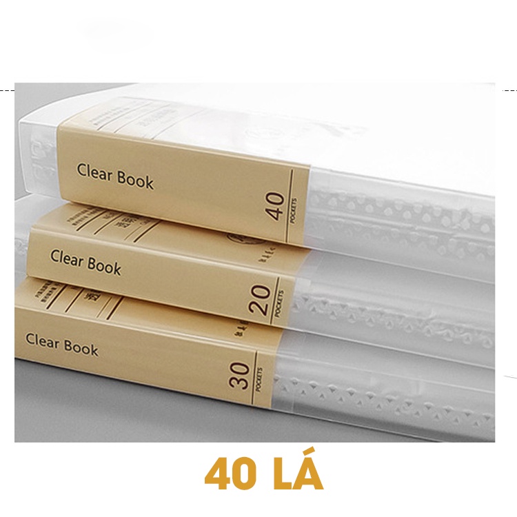Bìa lá, File lá, Clear Book A4 trắng trong đủ kích cỡ 10/20/40/60/80/100 lá (có hộp) | Shopee ...