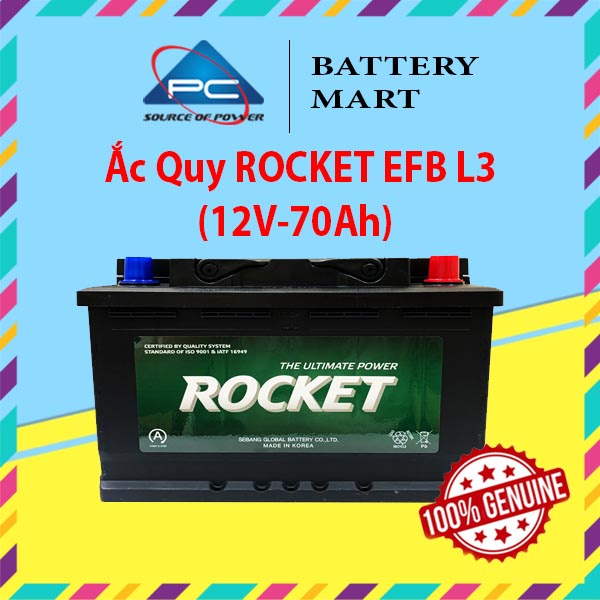 Bình Ắc Quy 12V-70Ah, Ắc Quy ROCKET EFB L3 | Shopee Việt Nam