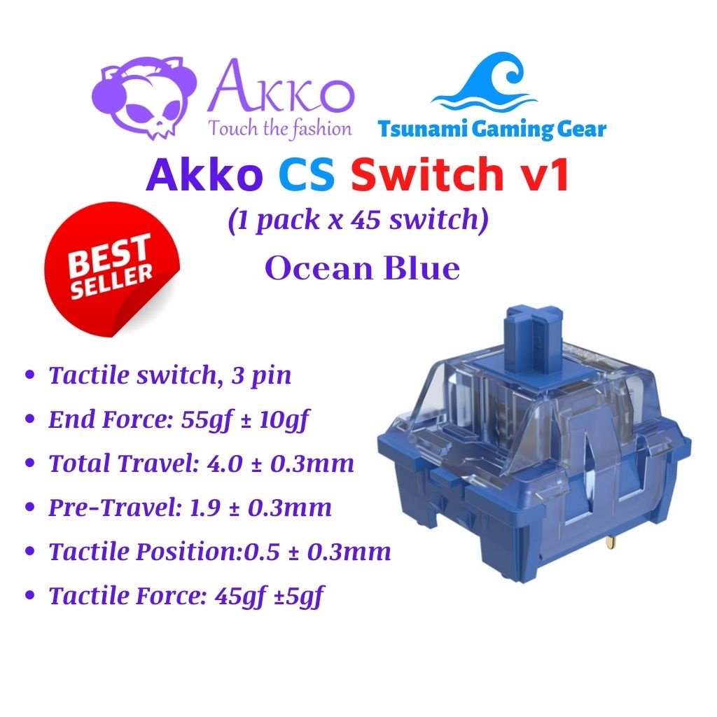 Bộ Switch Akko CS Ocean Blue (45 switch) - Hàng chính hãng | Shopee ...