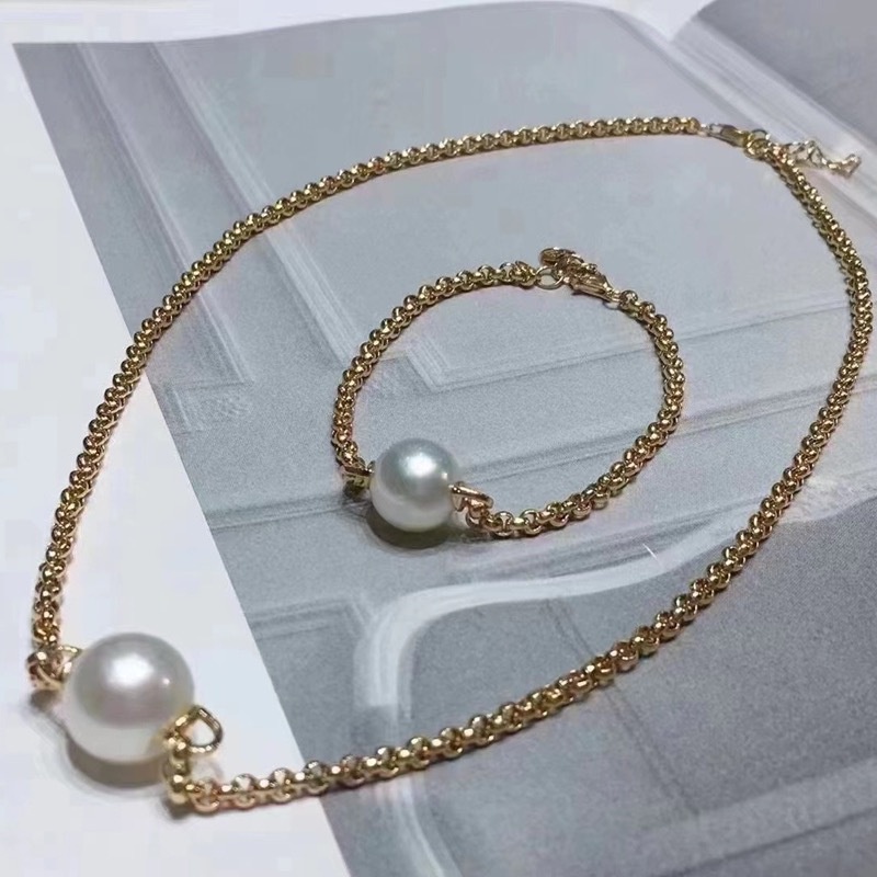 Phụ kiện ngọc trai DIY S925 bạc xuyên lỗ vòng cổ ngọc trai vòng tay cuốn sách nhỏ màu đỏ nổ bộ ...