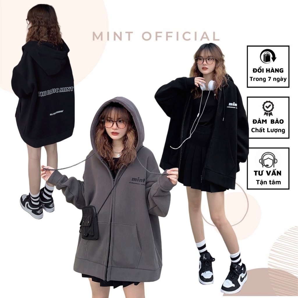 HOODIE ZIP NỈ BÔNG MINT SS23 | Shopee Việt Nam