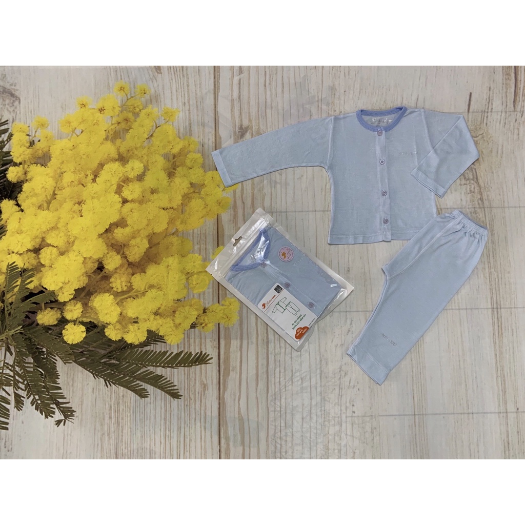 Bộ quần áo cho bé sơ sinh, tay dài cài giữa in Logo, vải viscose rayon ...