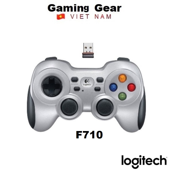 Tay cầm chơi game không dây Logitech F710 - USB 2.4Ghz, 4 phím di ...