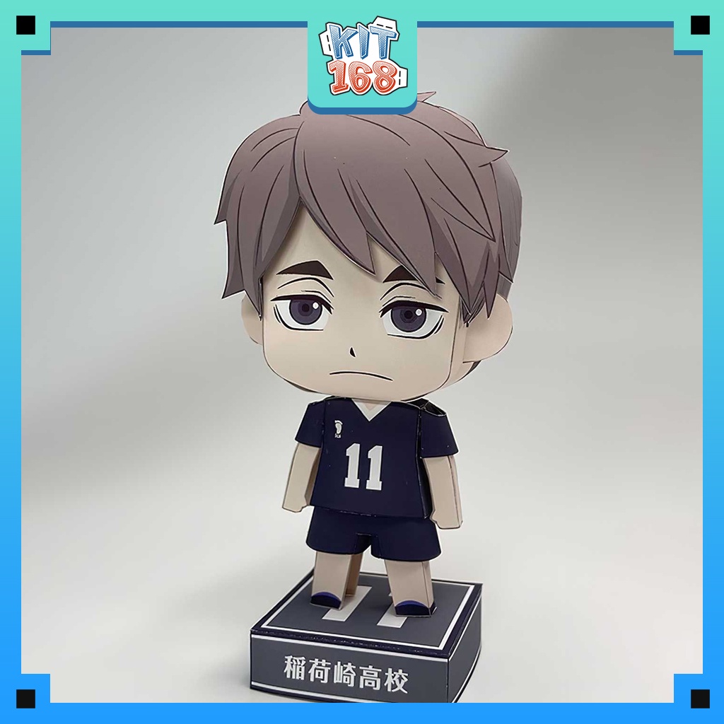 Mô hình giấy Anime Game Chibi Osamu Miya - Haikyuu!! + kit hộp trang ...