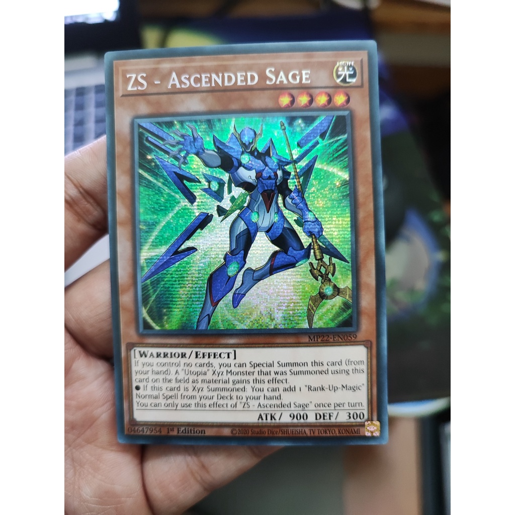 [Yugioh Funny Shop] 1 lá thẻ bài ZS - Ascended Sage - MP22-EN059 - Prismatic Secret Rare 1st ...
