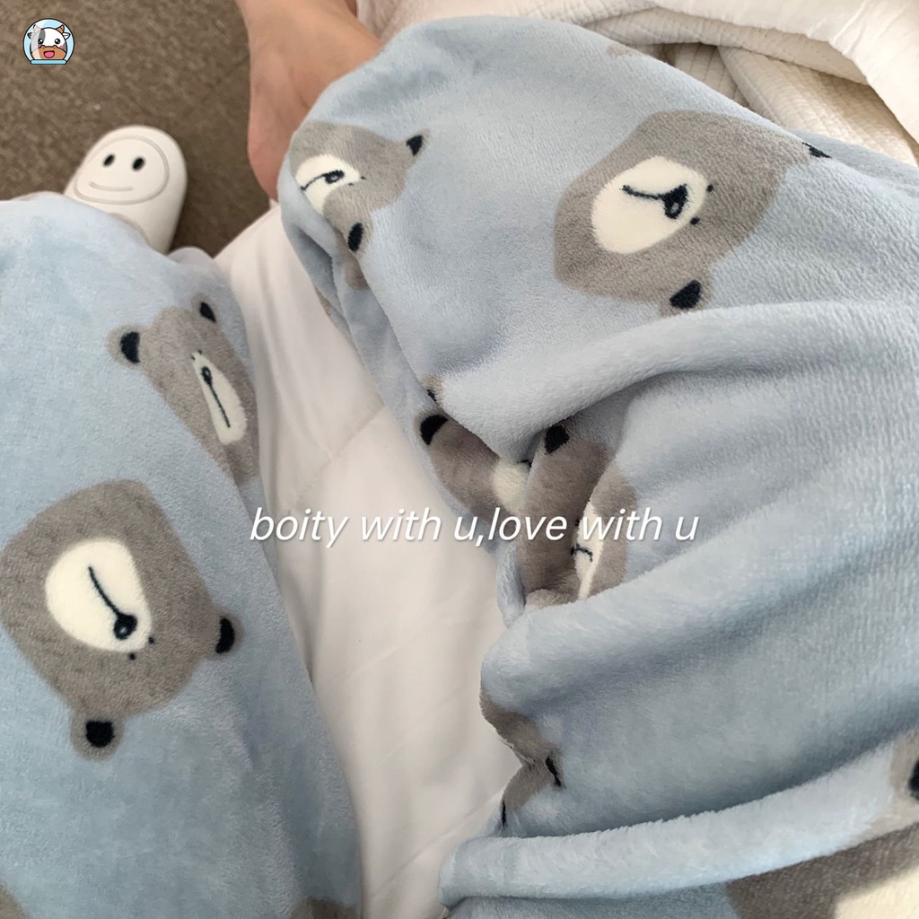 Quần dài FDS dày dặn ấm áp họa tiết hoạt hình đơn giản thời trang mùa ...