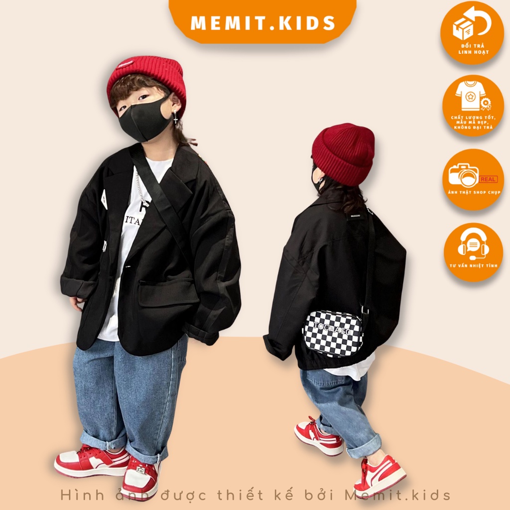 Áo khoác blazer cho bé trai, bé gái [ẢNH THẬT]_Memit_áo có điểm nhấn bo ...