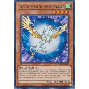 Thẻ bài Yugioh - TCG (UK) - Crystal Beast Sapphire Pegasus / SDCB-EN007 ...