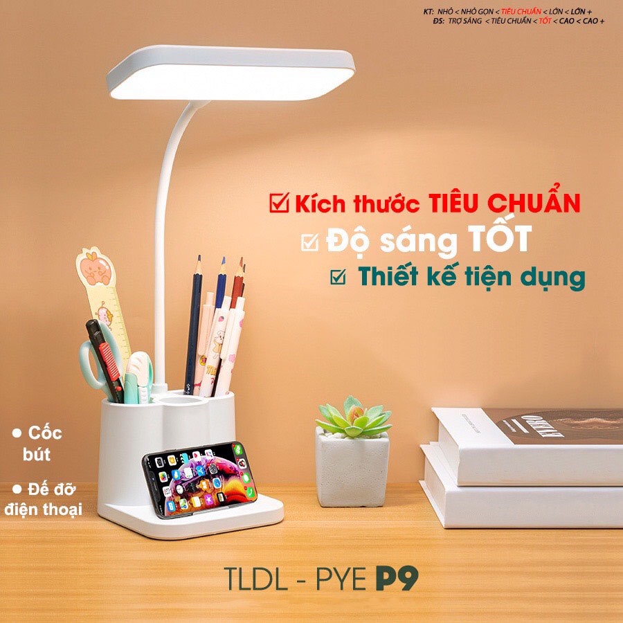 Đèn học để bàn TLDL - PYE P9, đèn học chống cận 3 chế độ sáng cao cấp ...