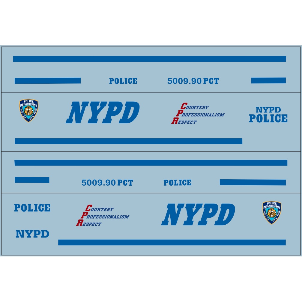 HT24workshop - Decal nước Police NYPD - New York Police Department cho ...