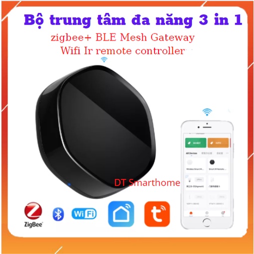 Bộ trung tâm đa năng tuya, hub, gateway không dây 3 trong 1 zigbee ...