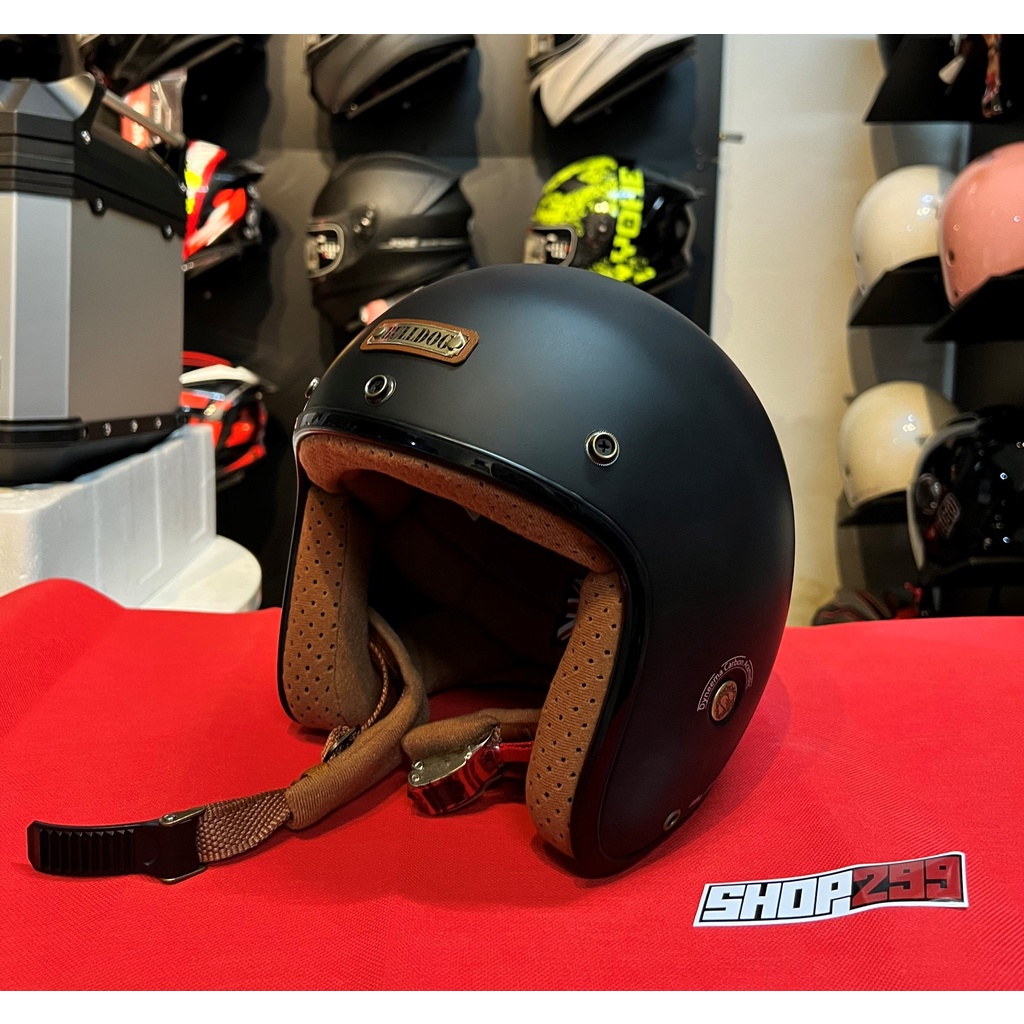 Mũ 3/4 Bulldog Heli Fiberglass Đen Nhám Chính Hãng | Shopee Việt Nam