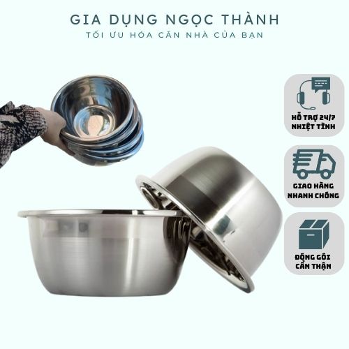 SET 4 THAU INOX - CHẬU INOX 304 Việt Nam hàng cao cấp xuất khẩu đủ kích thước | Shopee Việt Nam