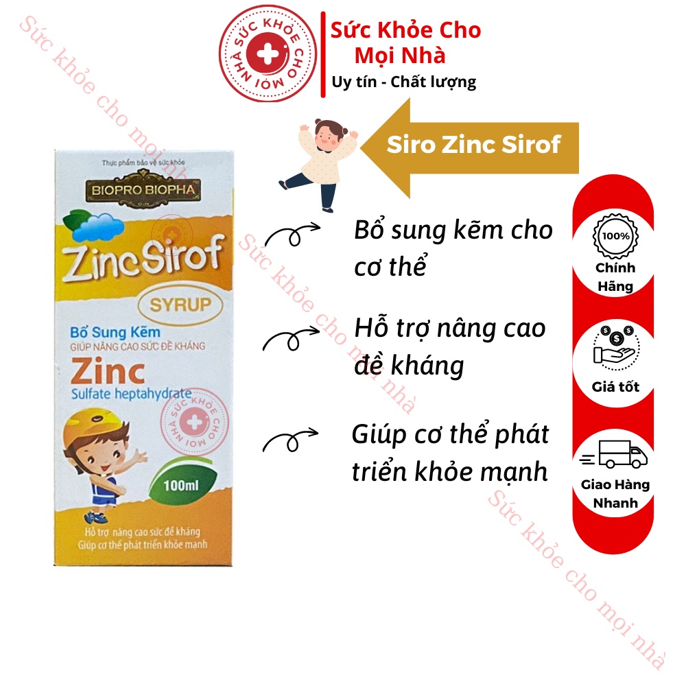Siro Zinc Sirof Bổ Sung Kẽm Giúp Nâng Cao Sức Đề Kháng,Giúp Cơ Thể Phát ...