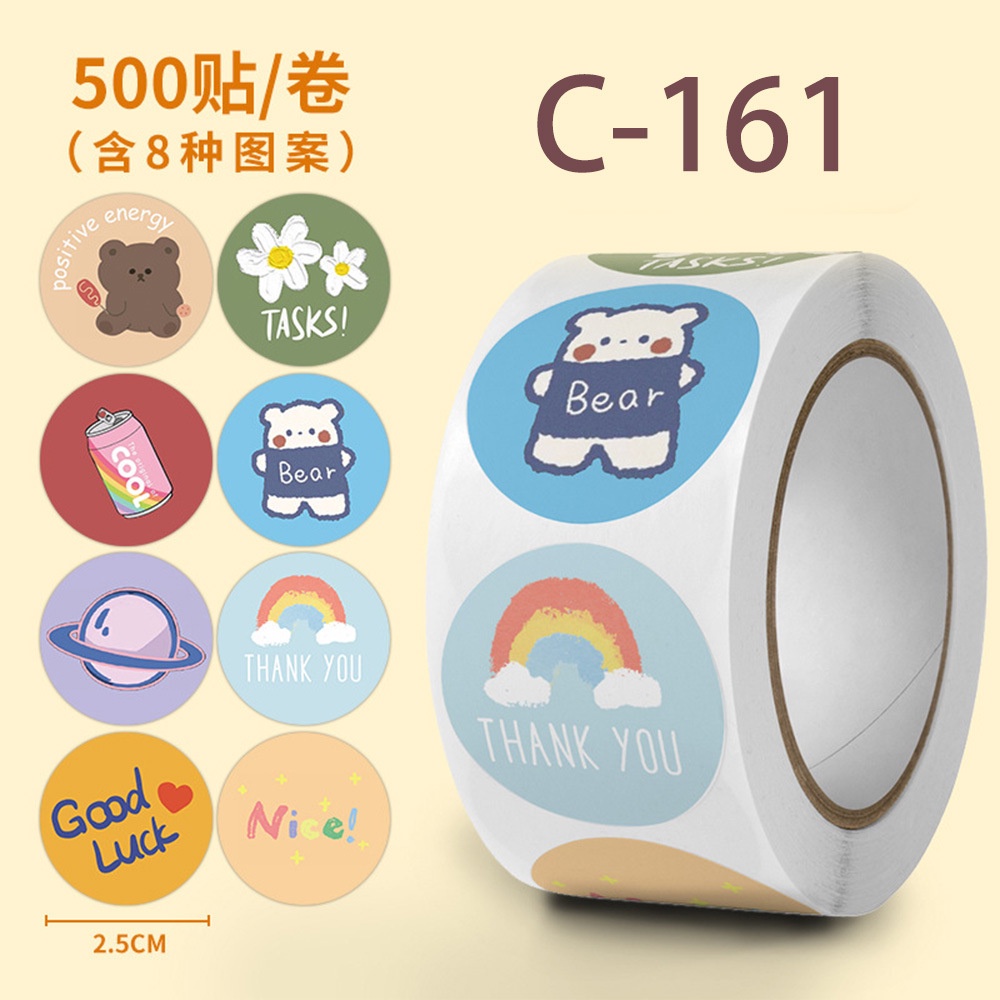 Cuộn 500 sticker dán kích thước 1 inch gói hàng quà tặng | Shopee Việt Nam