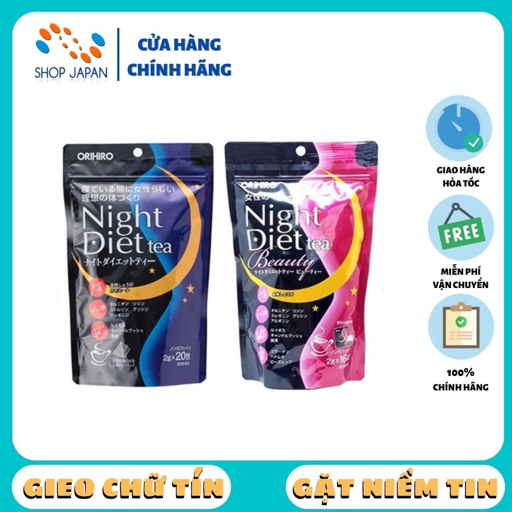 Trà hỗ trợ giảm cân ban đêm Night Diet tea Orihiro nhật bản | Shopee ...