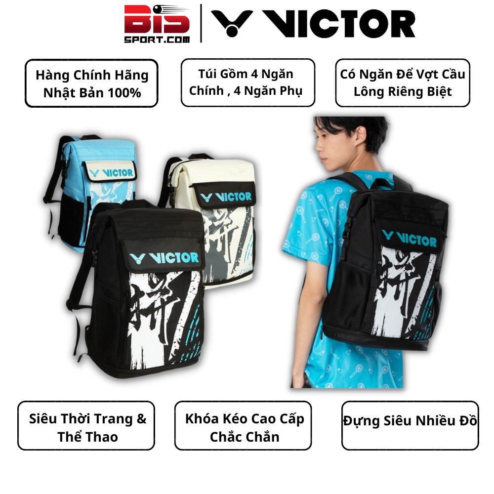 Balo Victor Br3039c Đen Trắng Chính Hãng - Có Ngăn Riêng Để Vợt Và Để ...