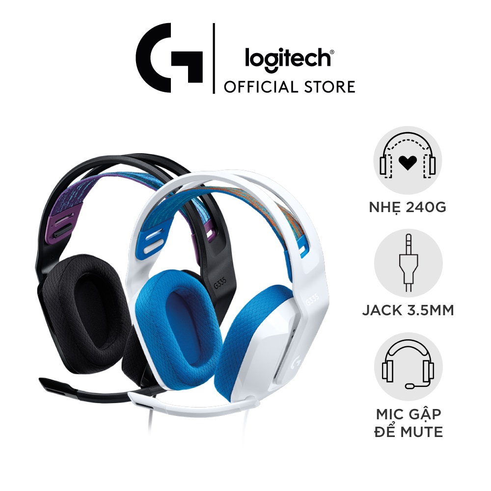 Tai nghe gaming có dây Logitech G335 - Jack 3.5mm Nhẹ 240g Tương thích ...