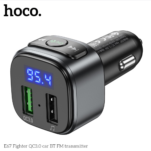 Tẩu Sạc Xe Hơi Đa Năng Hoco E67 ( Sạc Nhanh 18W, Bluetooth 5.0, USB, FM ) | Shopee Việt Nam