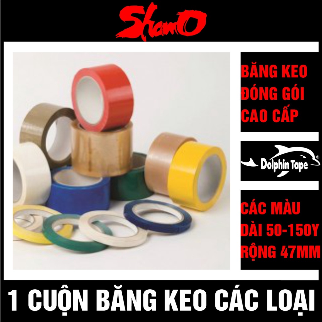 [ 1 cuộn ] Băng keo đóng gói hàng hóa các màu Trong – Đục – Xanh – Nâu da bò – Hàng dễ vỡ ...