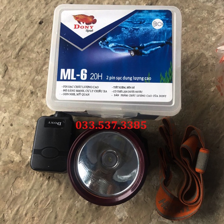 Đèn pin led đội đầu, đèn pin cao cấp ML6 DONY mạch điện chống nước ...