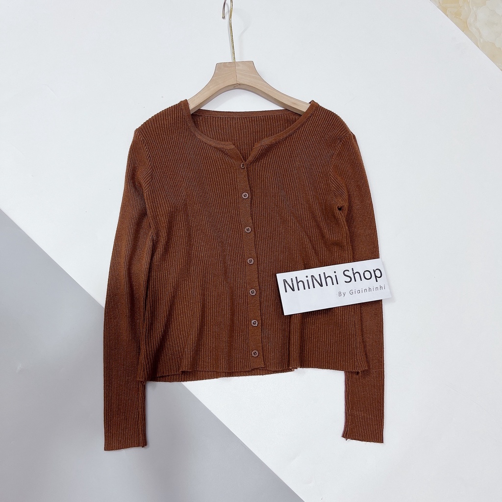 Áo len tăm khuy nhỏ, Áo khoác cadigan dáng vừa AL9915 - NhiNhi Shop ...