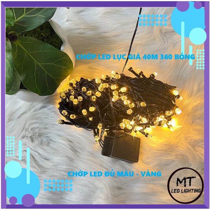 Dây đèn led chớp/ko chớp bóng lục giác 40m đủ màu trang trí Giáng sinh ...