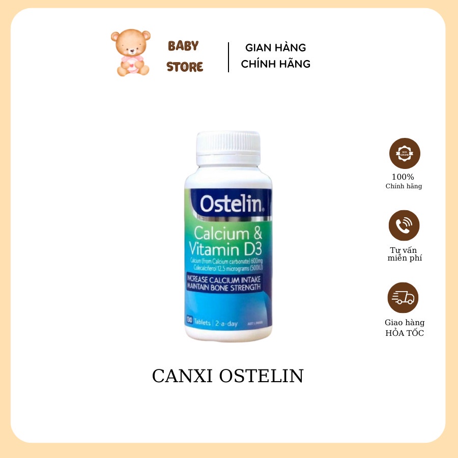 Thực Phẩm Bổ Sung Canxi Ostelin Calcium - Vitamin D3 130 Viên | Shopee Việt Nam