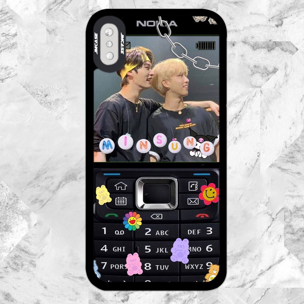 Ốp lưng iphone samsung xiaomi oppo cạnh vuông JMCase Minsung Stray Kids Idol Kpop Noki.a ...