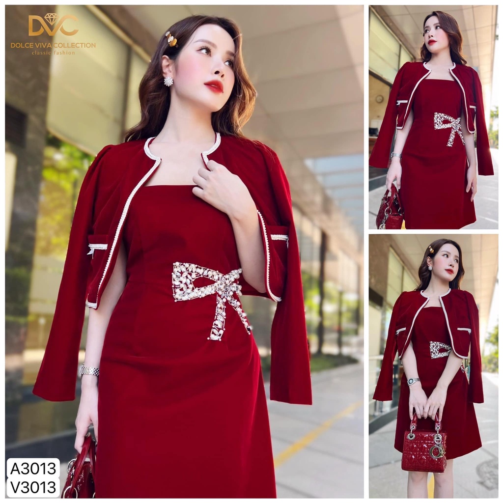 ÁO KHOÁC NHUNG ĐỎ VIỀN TRẮNG A3013-DVC | Shopee Việt Nam