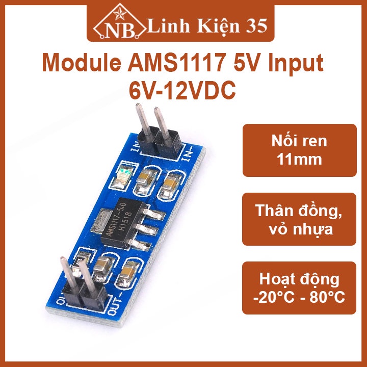 Board module AMS1117 5V input 6V-12VDC nguồn cung cho nhiều thiết bị ...