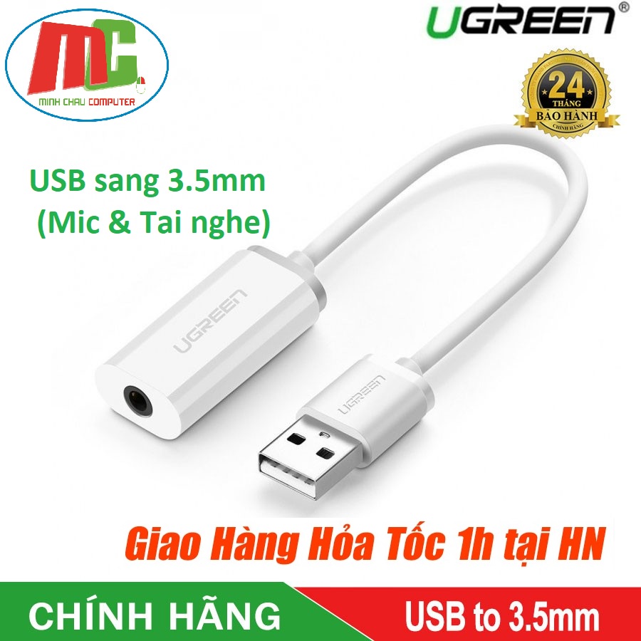 Cáp chuyển USB ra Audio 3.5mm hỗ trợ Mic và Tai Nghe Ugreen 30712 ...
