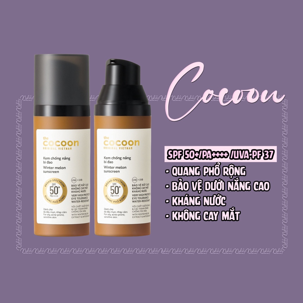(HSD 31/5/2026) Kem chống nắng bí đao Cocoon Winter Melon Sunscreen ...