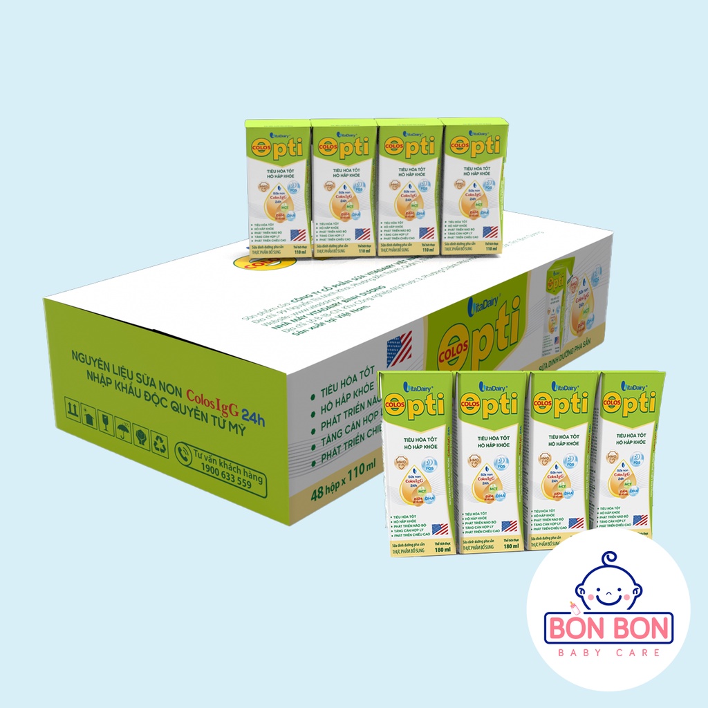 Sữa Bột Pha Sẵn Colos Opti 110ml, 180ml - Thùng 48 hộp | Shopee Việt Nam
