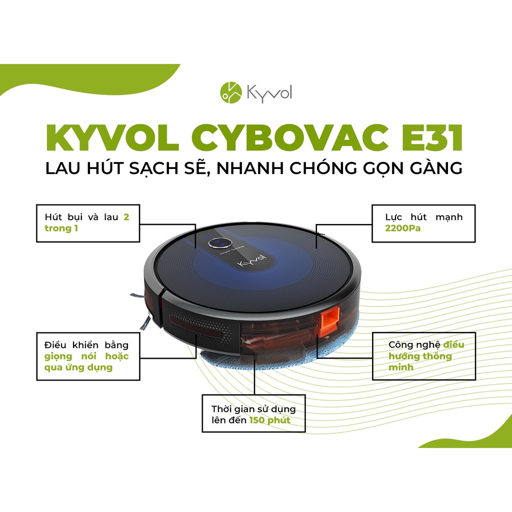 ROBOT HÚT BỤI KYVOL E31 - CHÍNH HÃNG - BẢO HÀNH 02 NĂM | Shopee Việt Nam