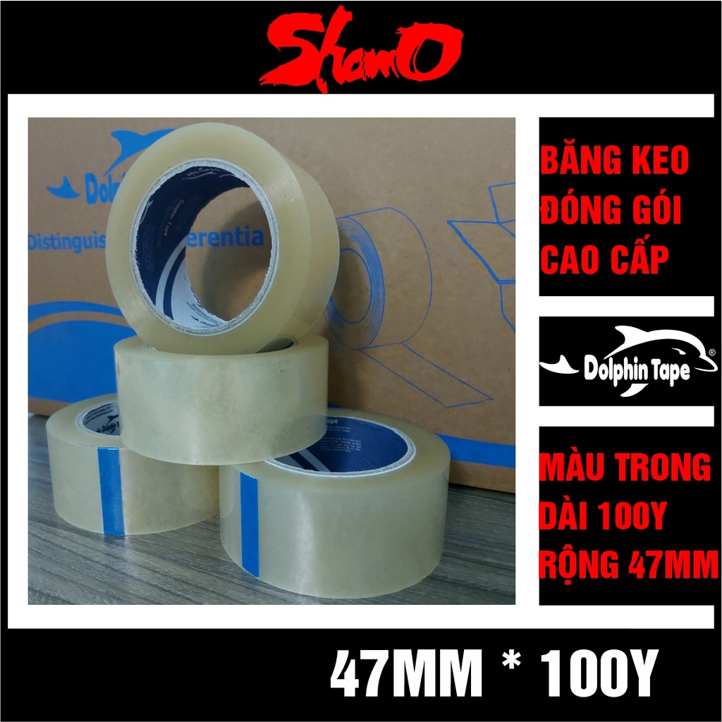 [ 1 cuộn ] Băng keo trong 47mm x 100Y đóng gói hàng hóa – Băng dính trong OPP chuyên dùng trong ...