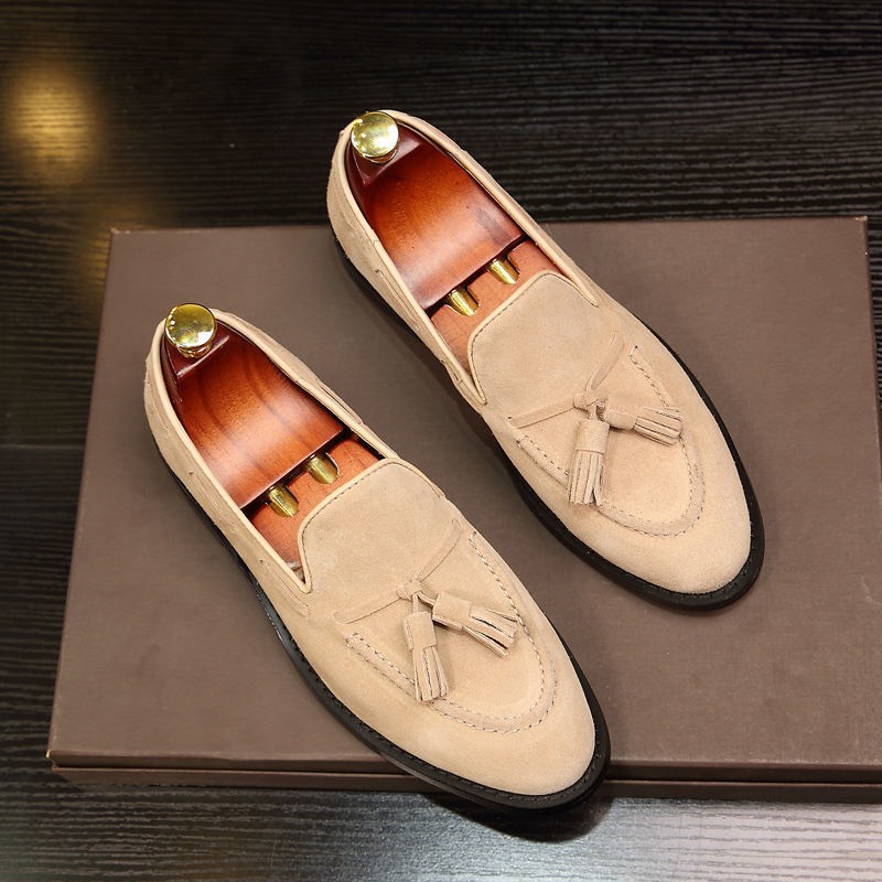 Giày loafer nam da lộn gắn lơ da, màu sắc đa dạng | Shopee Việt Nam