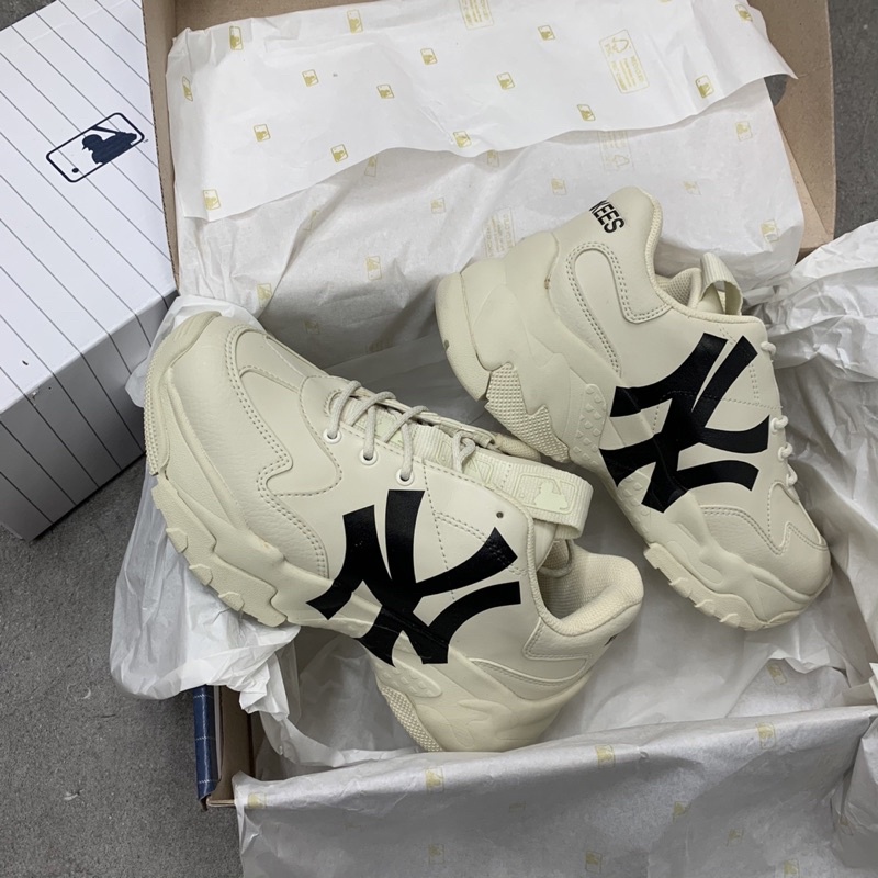 [Chính hãng] Giày MLB Bigball Chunky NY Beige NewYork Yankees 3ASHC101N ...